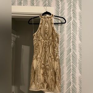 privy | Dresses | Privy Ivory Sequin Halter Mini Dress | Poshmark